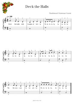 Deck the Halls Piano Sheet Music - Pianocoda