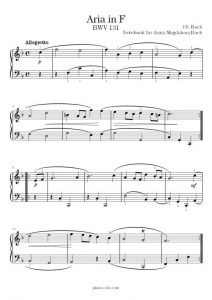 Aria in F Major BWV 131 Free Sheet Music - Pianocoda