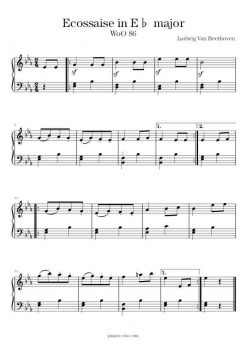 Ecossaise in E flat Major WoO 86 Free Sheet Music - Pianocoda
