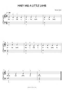 Mary Had A Little Lamp Free Sheet Music