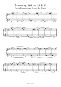 Beyer, Etudes op. 101 no. 29 & 30 - PDF Sheet Music