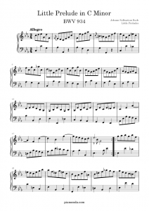 Little Prelude in C Minor BWV 934 Free PDF Sheet Music
