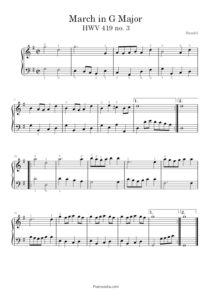 March in G HWV 419 no. 3 PDF Sheet Music