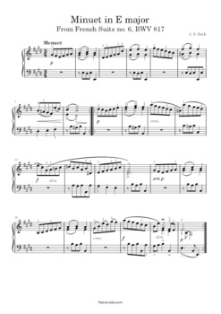 Minuet in E Major BWV 817 PDF Sheet Music