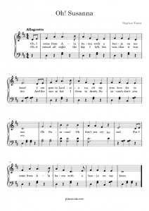 Oh! Susanna Free PDF Sheet Music