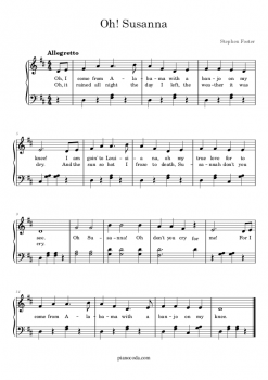 Oh! Susanna Free PDF Sheet Music