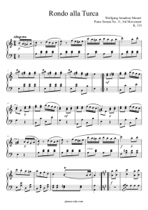 Rondo alla Turca Free Sheet Music