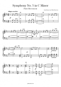 Symphony No. 5 in C Minor Free Sheet Music