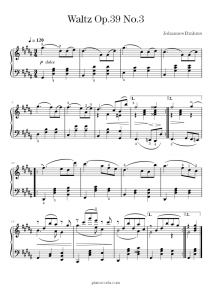 Waltz Op. 39 No. 3 Free Sheet Music