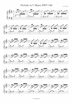 Prelude in C major by Bach PDF Sheet Music